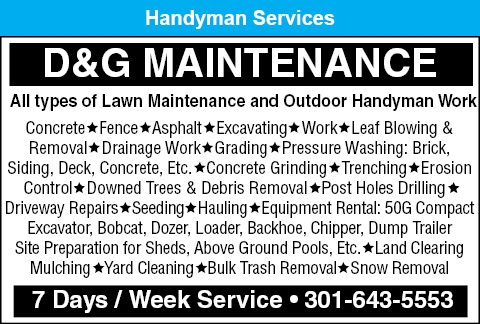 All Types Of Lawn Maintenance And Outdoor Handyman Work, D&G Maintenance